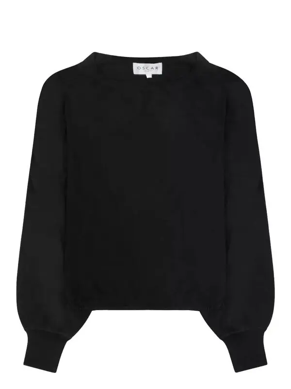 OSCAR THE COLLECTION Crew Neck Long Sleeve Sweater - Black