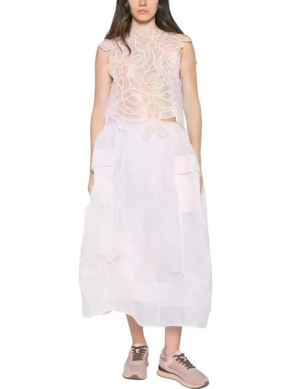 Cecilie Bahnsen Papillon Matelassé Maxi Skirt - Pink