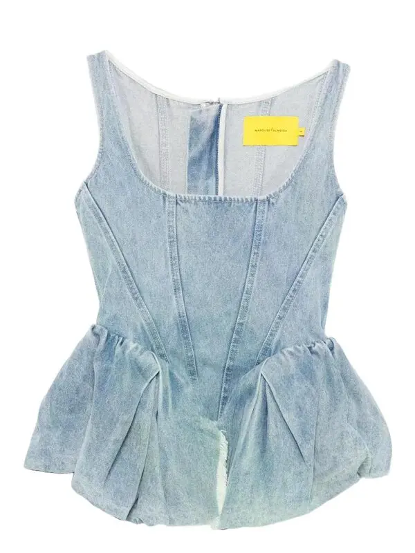 MARQUES' ALMEIDA Corset Top With Peplum Hem - Blue