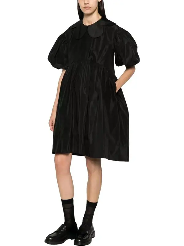 Simone Rocha Puff Sleeve Petal Collar Dress - Black