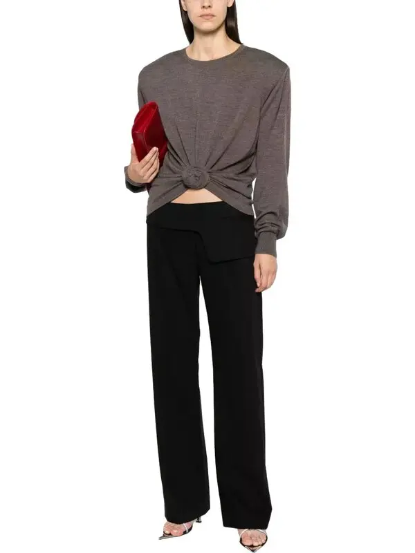 Magda Butrym Knotted Shoulder Sweater - Brown