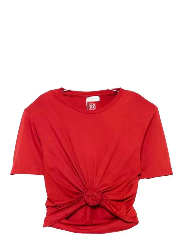 Magda Butrym Cropped T-shirt With Rosette Detail - Red