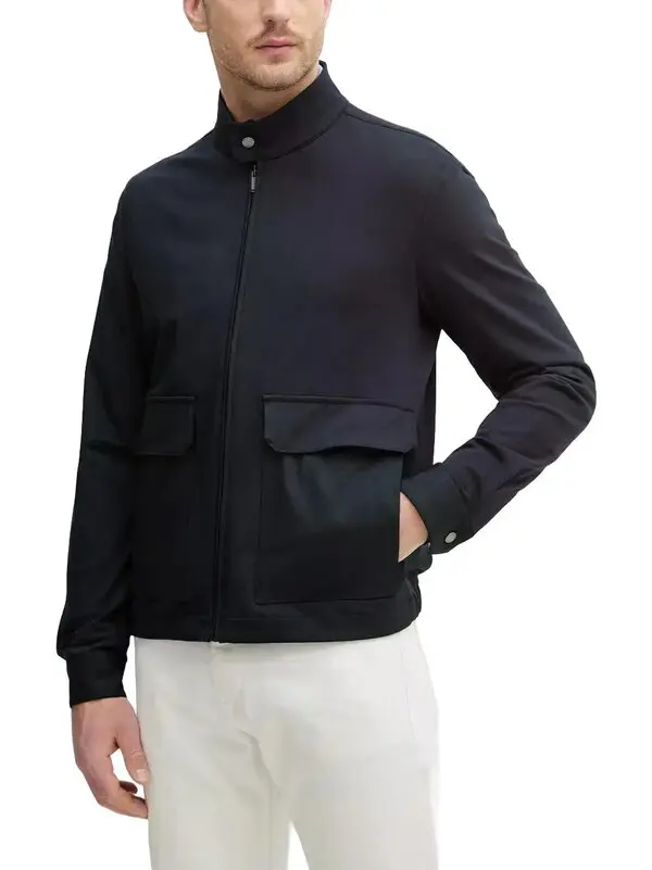 TRUSSARDI Zip-up Jacket With Patch Pockets - Blue