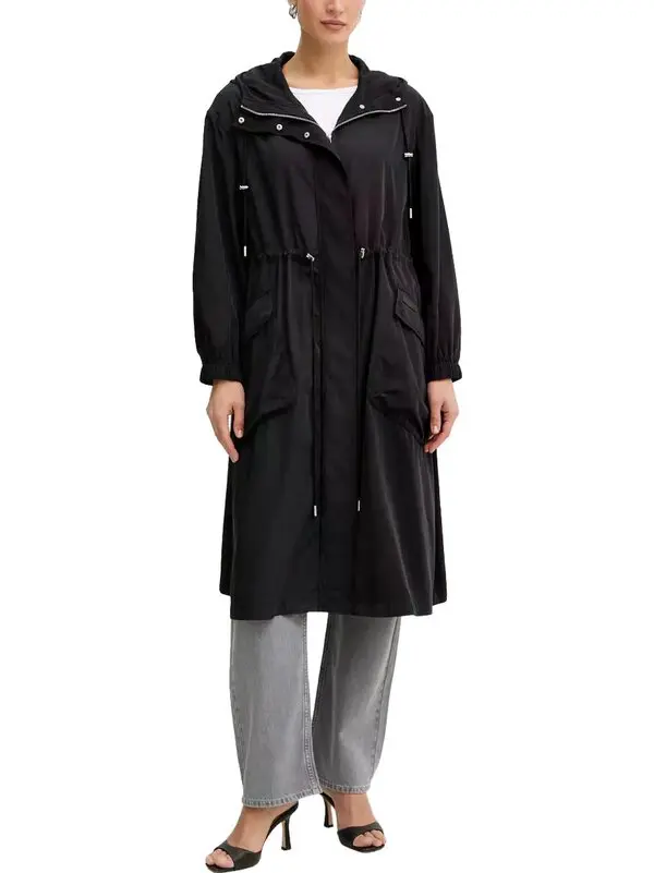 TRUSSARDI Drawstring Waist Parka Coat - Black