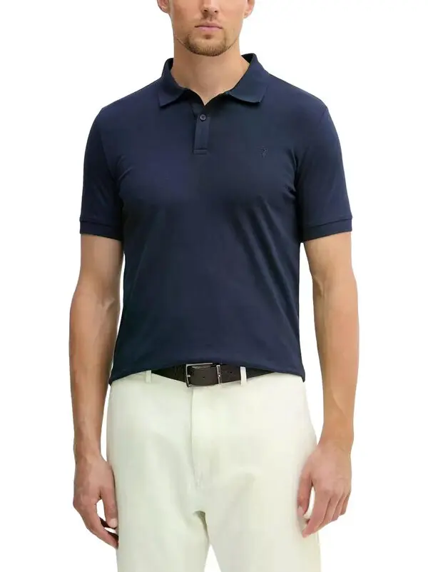 TRUSSARDI Logo-embroidered Short-sleeve Polo Shirt - Blue