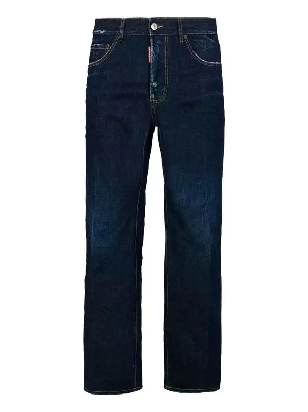 Dsquared2 Distressed Logo-tag Jeans - Blue