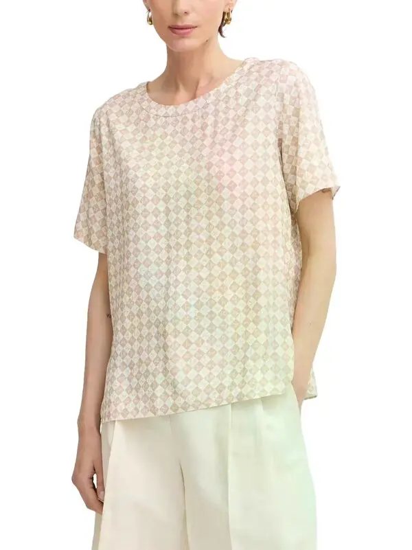 TRUSSARDI Geometric Print Short-sleeve T-shirt - Neutrals