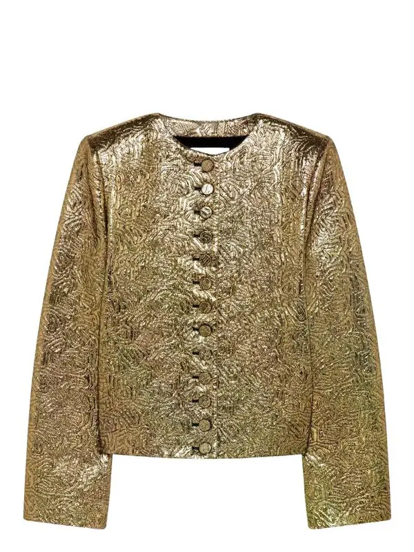 MSGM Textured Metallic-finish Jacket - Gold