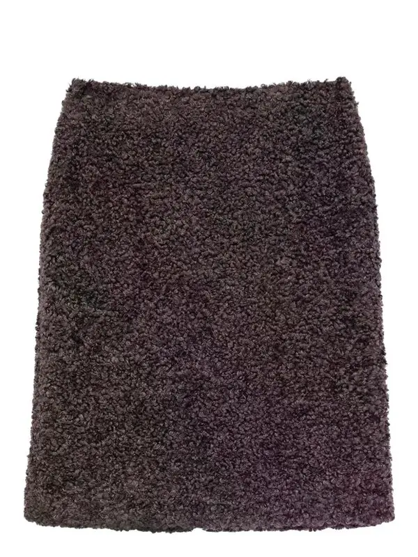 MSGM Bouclé-effect Midi Skirt - Brown
