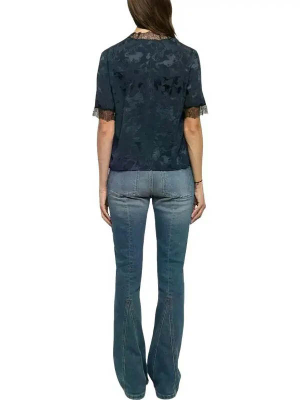 Zadig&Voltaire Lace-trimmed Jacquard Top - Blue
