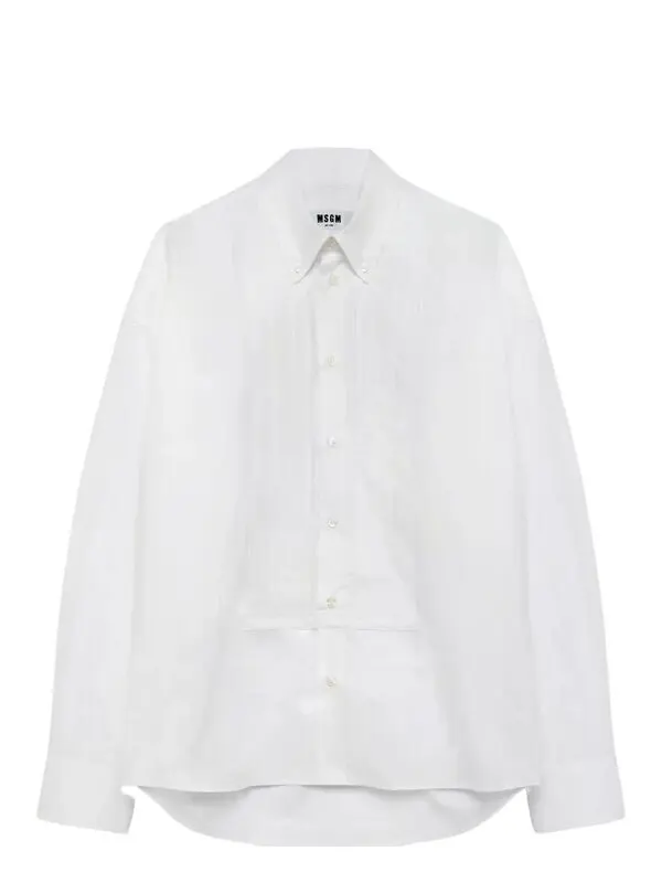 MSGM Pleated Bib Button-down Shirt - White