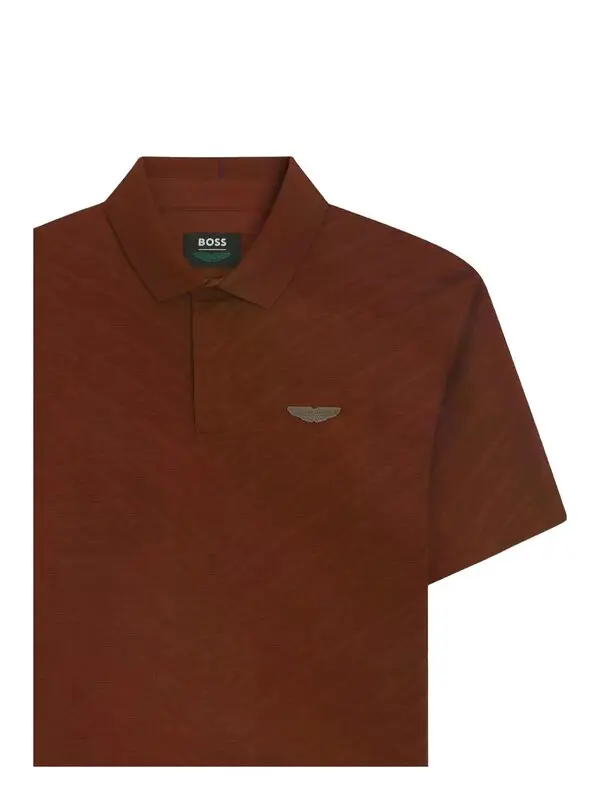 BOSS Logo-plaque Polo Shirt - Brown