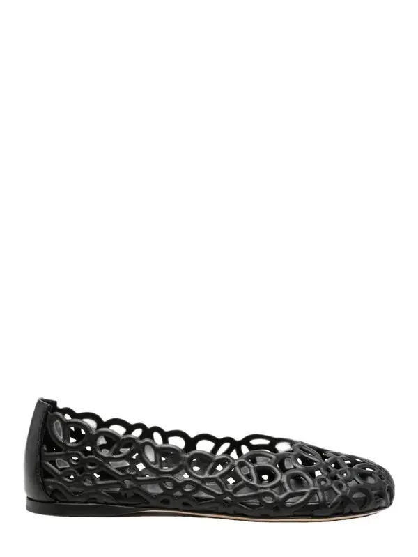 Loewe Anagram Cut-out Ballet Flats - Black