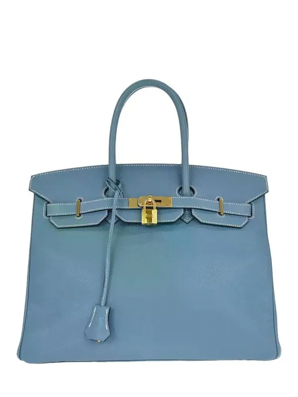 Hermès 2010 Epsom Birkin 35 Tote Bag - Blue