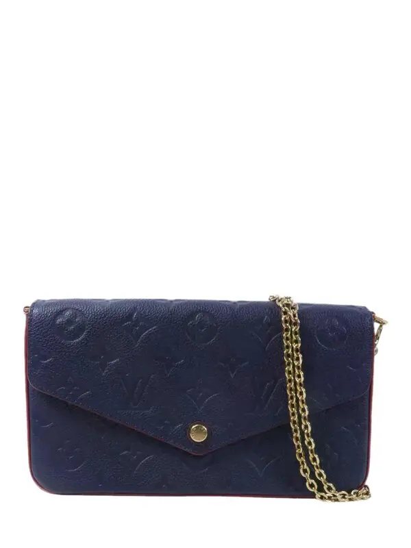 LOUIS VUITTON Monogram Empreinte Felicie Shoulder Bag - Blue
