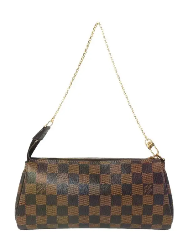 LOUIS VUITTON Eva Damier Ebene Canvas Tote Bag - Brown