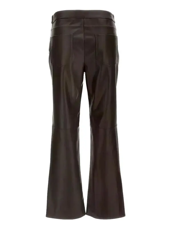 Max Mara Leather-effect Slim-fit Trousers - Brown
