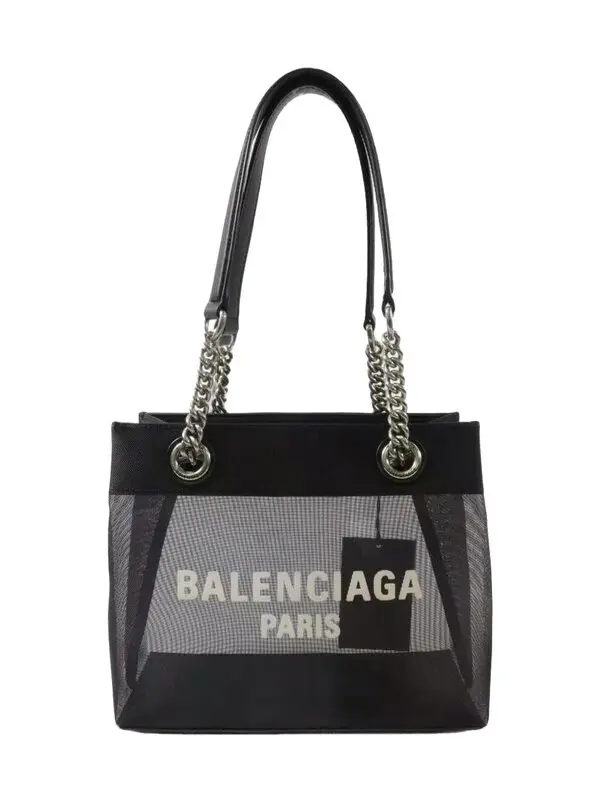 Balenciaga Mesh Panel Tote Bag - Black