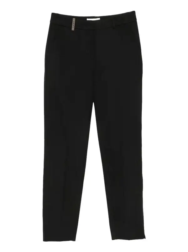 Peserico Belt-loop Slim-fit Trousers - Black