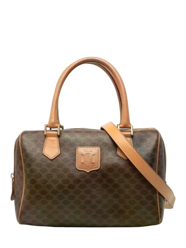 Celine 2013 Macadam Coated Canvas Satchel - Brown