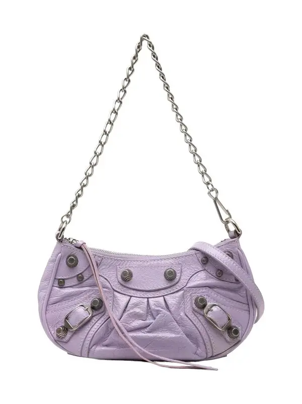 Balenciaga Mini Le Cagole Leather Satchel - Purple