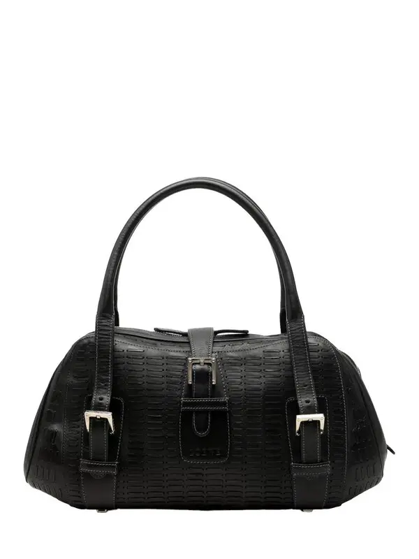 Loewe Embossed Leather Senda Handbag - Black