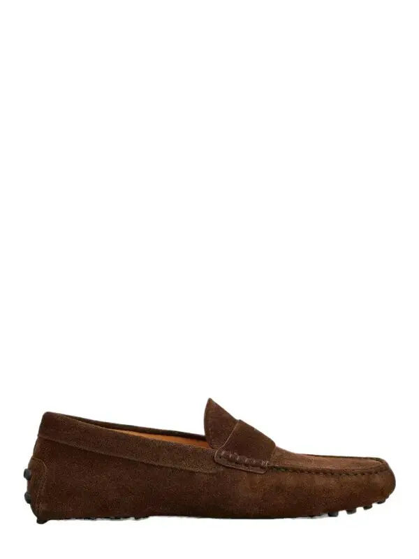 TOD'S Gommino Lettering Loafers - Brown