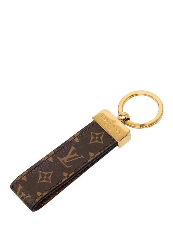 LOUIS VUITTON Monogram Dragonne Bag Charm Key Chain - Brown