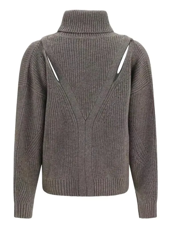 P.a.r.o.s.h Perforated High-neck Sweater - Brown
