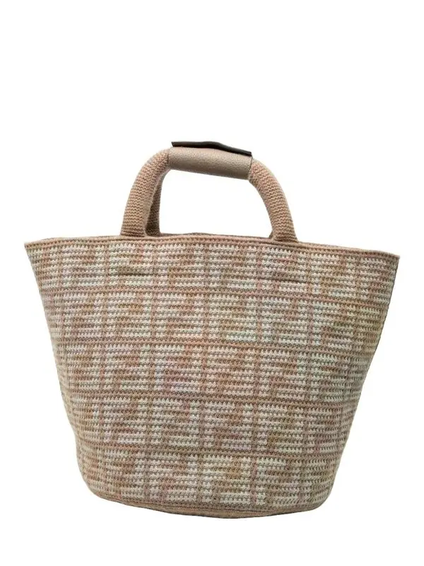 Fendi Zucca Cashmere Shopper Tote Bag - Neutrals