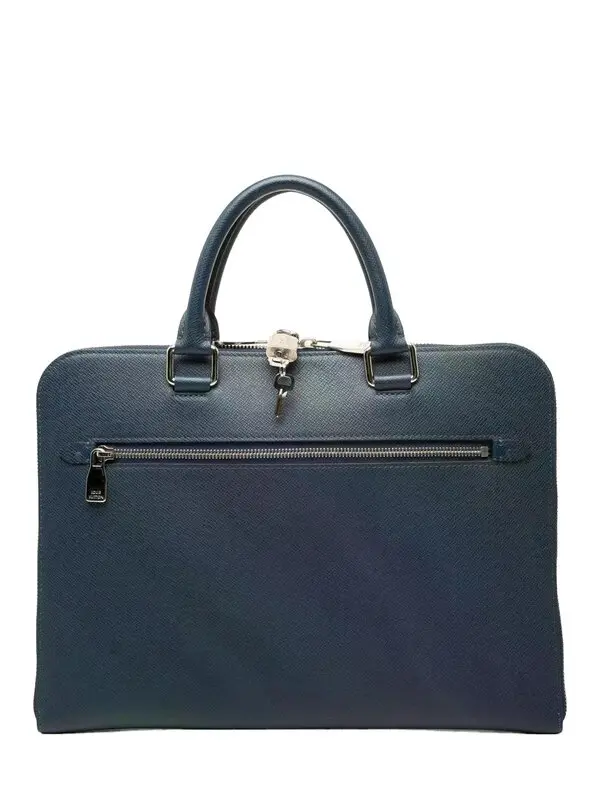 LOUIS VUITTON 2016 Taiga Porte Documents Slim Business Bag - Blue