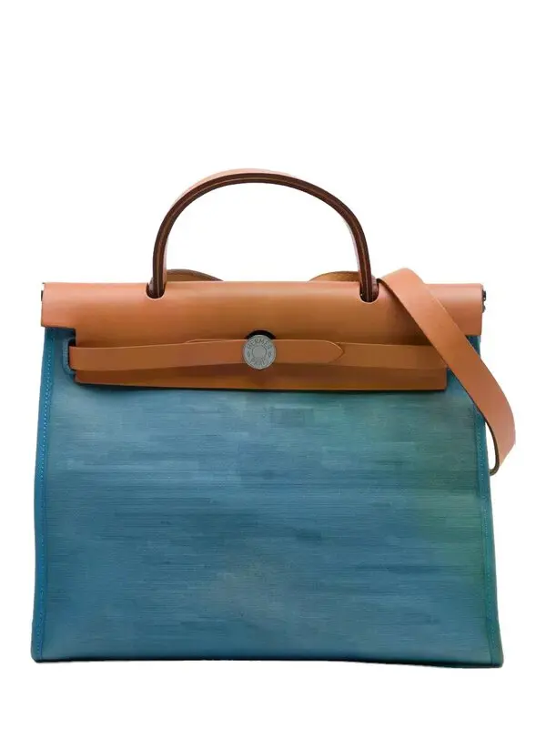 Hermès Toile Herbag Zip 31 Satchel - Blue