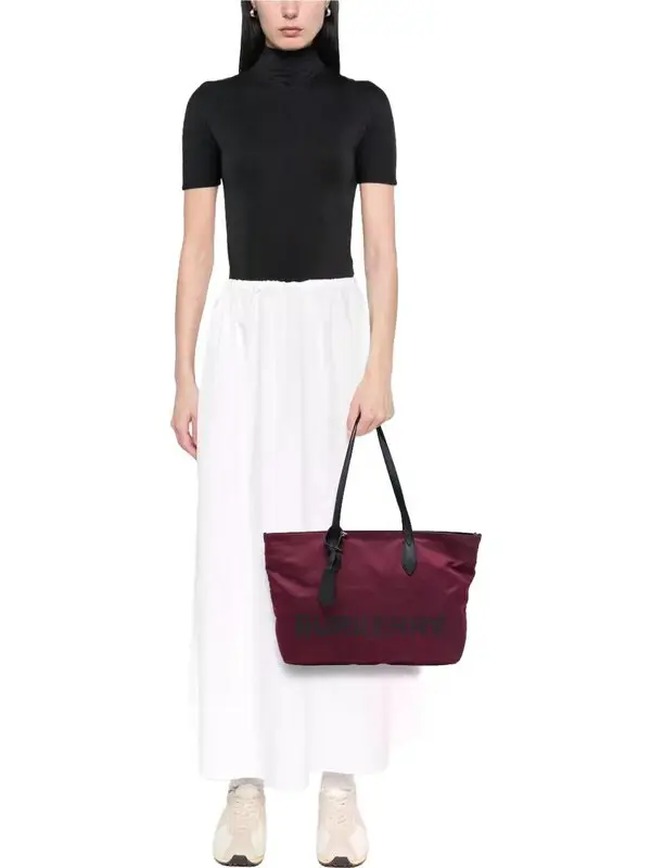 Burberry Nylon Logo Tote Bag - Red
