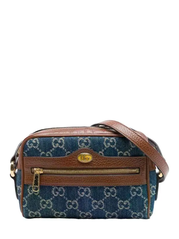 Gucci Mini Gg Denim Ophidia Crossbody Bag - Blue