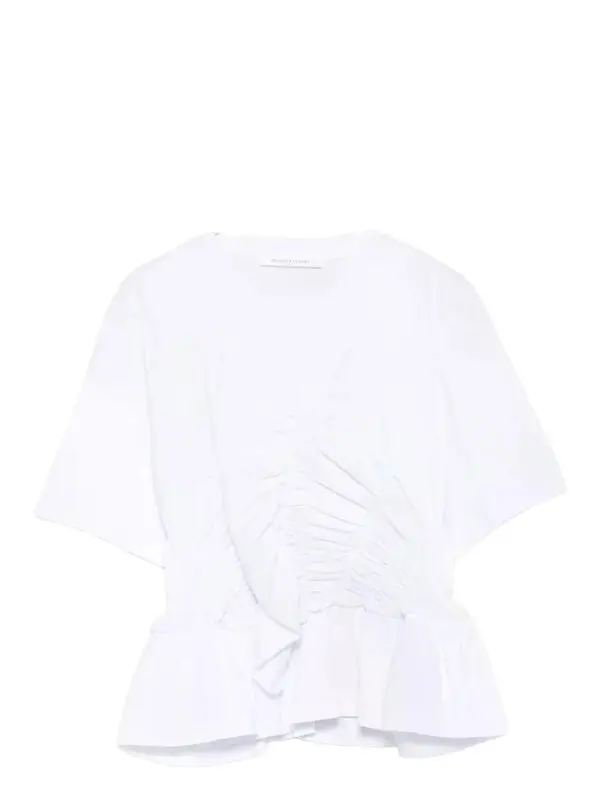 Cecilie Bahnsen Ace Ruched Peplum T-shirt - White