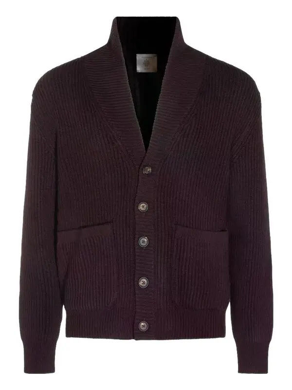 Eleventy Shawl Collar Cardigan - Red