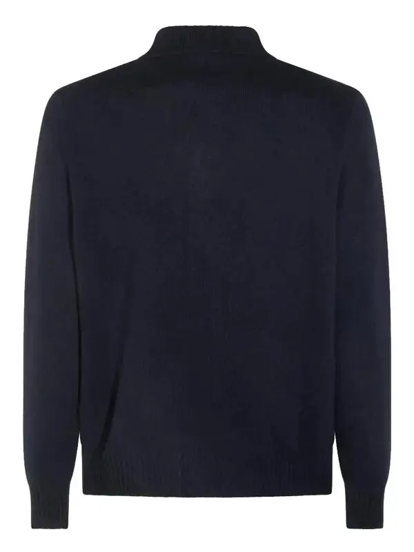 Malo Long-sleeve Polo-collar Sweater - Blue