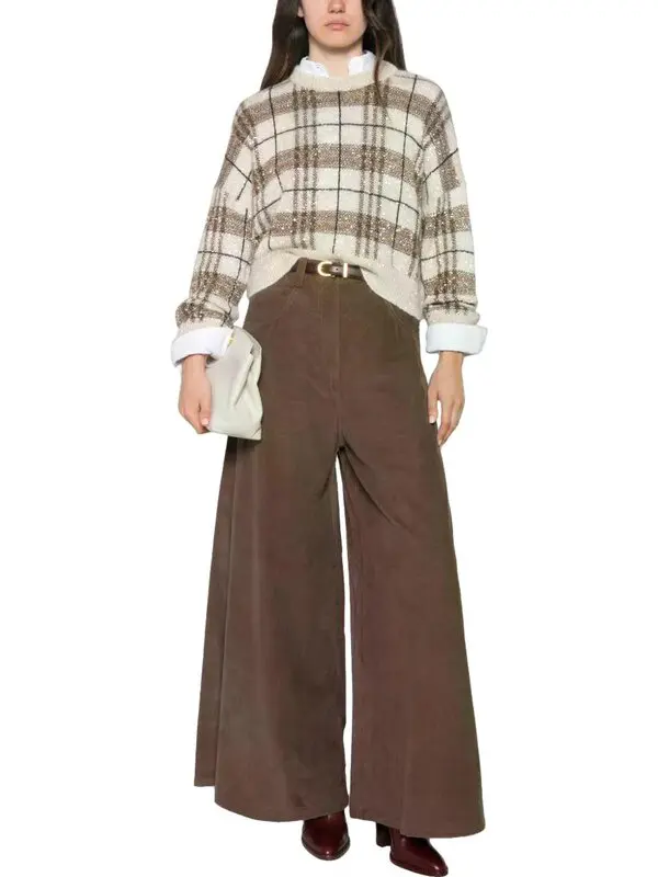 Brunello Cucinelli Corduroy Wide-leg Trousers - Brown