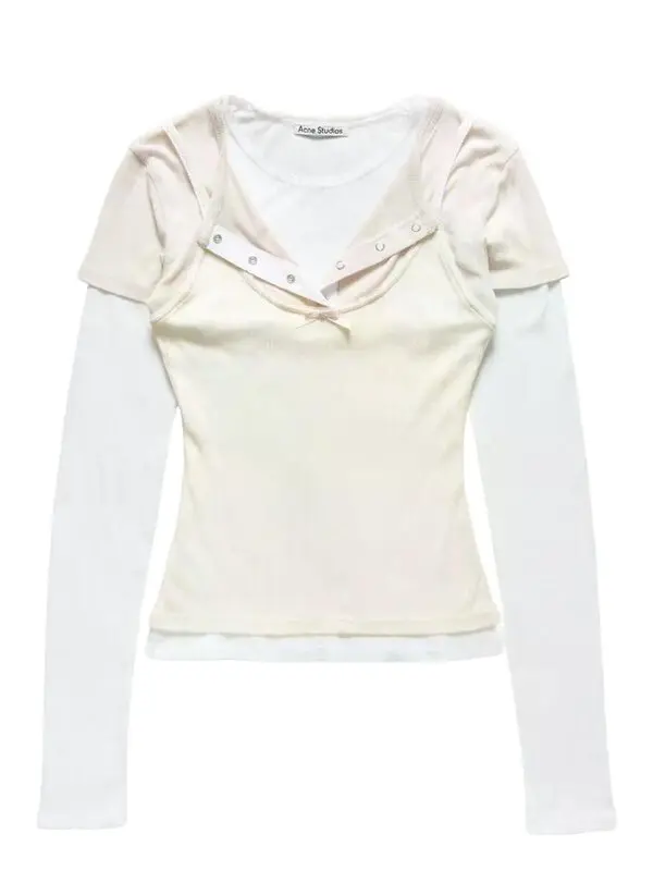 Acne Studios Layered T-shirt With Bow Detail - White