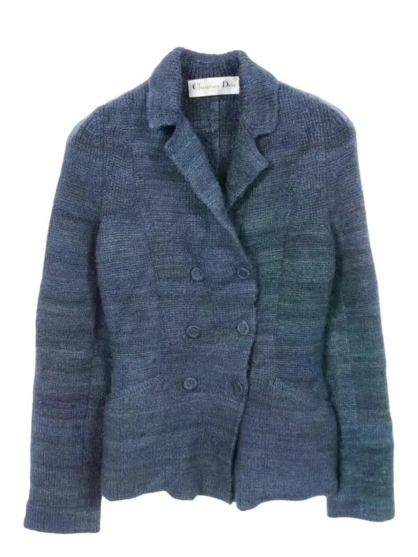 Dior Double-breasted Knit Jacket - Blue