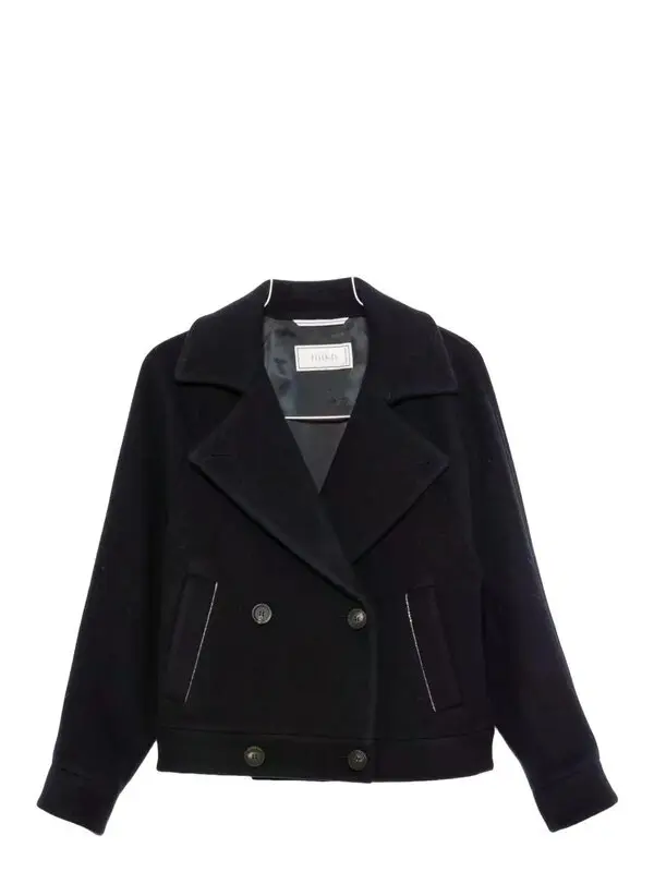 Peserico Double-breasted Wool Coat - Blue