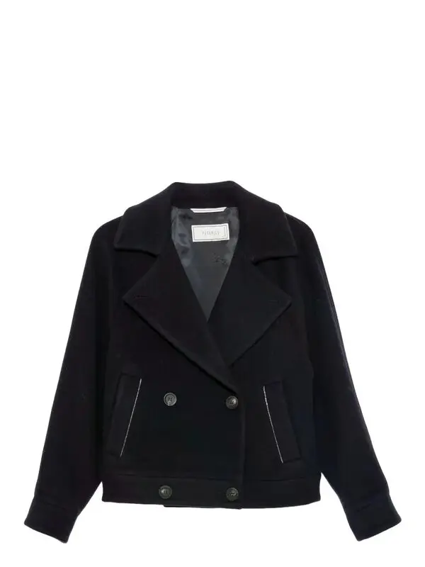 Peserico Double-breasted Wool Coat - Blue