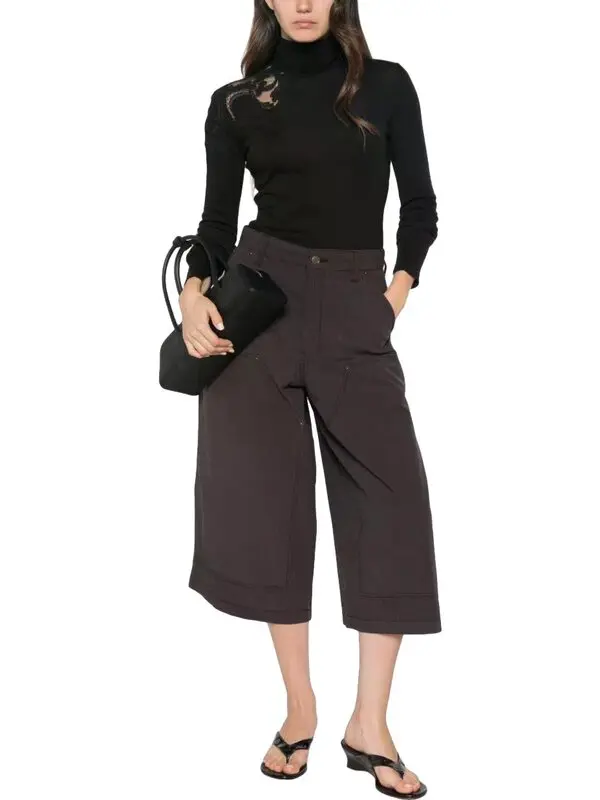 Ermanno Scervino Lace-panel Turtleneck Sweater - Black
