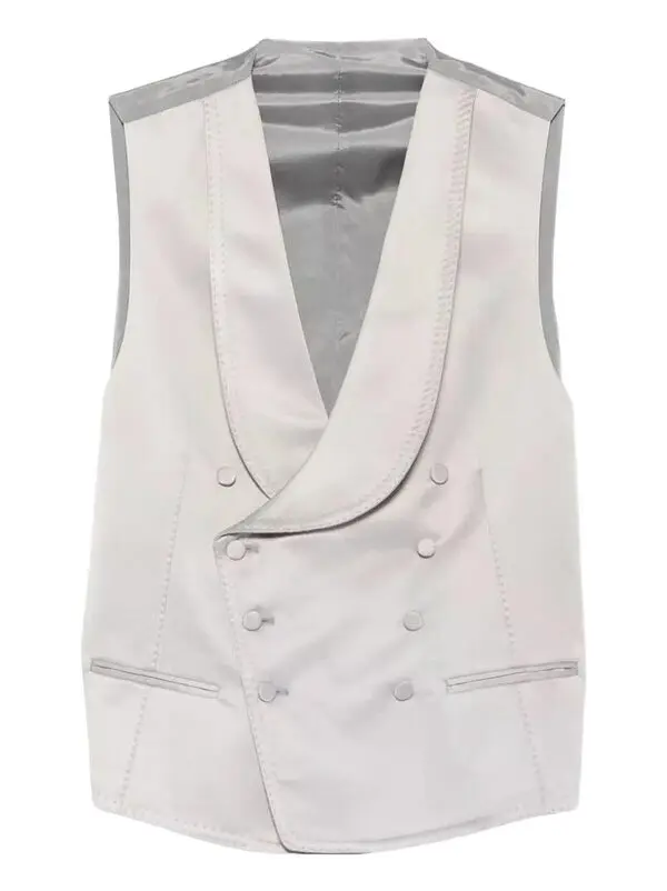 Tagliatore Double-breasted Shawl-lapel Waistcoat - Grey