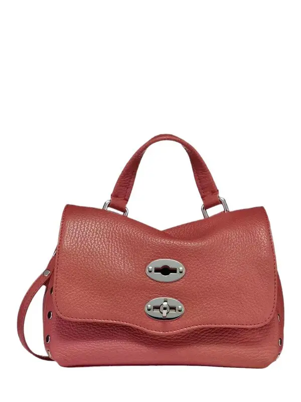 ZANELLATO Postina Leather Shoulder Bag With Silver-tone Studs - Red