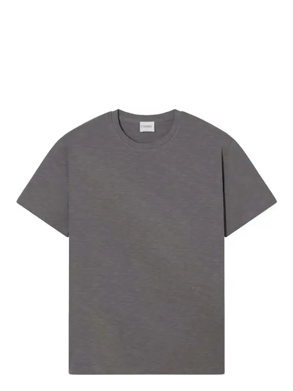 Closed Logo-embroidered T-shirt - Grey