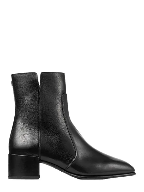 JIMMY CHOO Eliot Leather Ankle Boots With Block Heel - Black