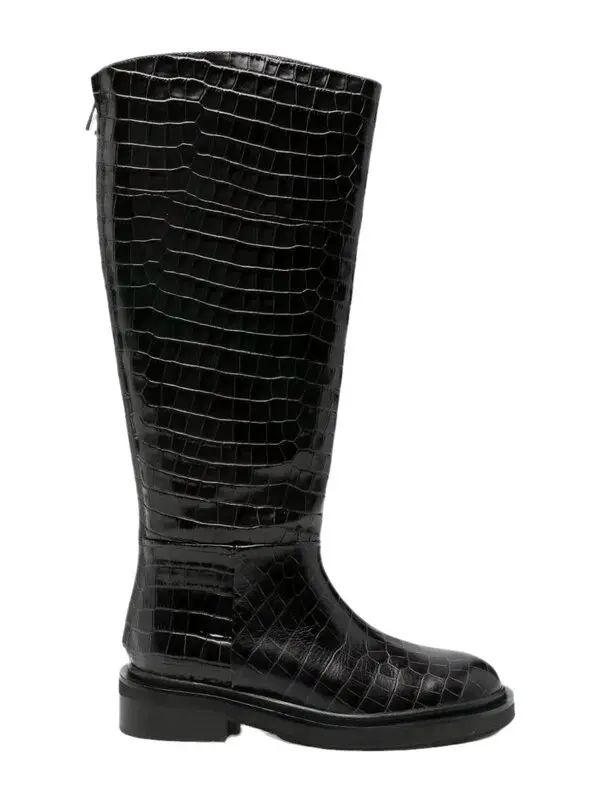 A.emery Jude Croc-effect Knee-high Boots - Black