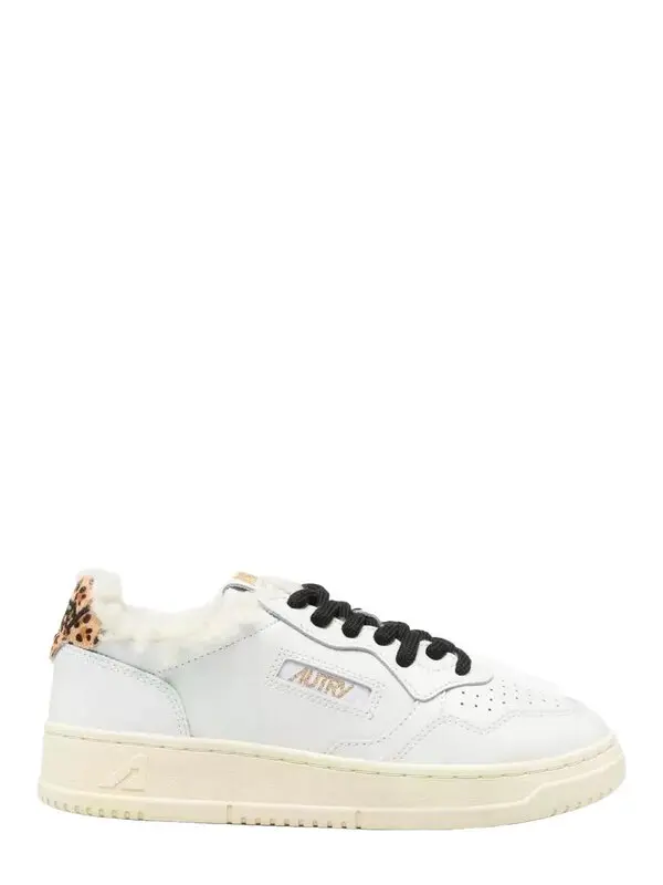 AUTRY Medalist Leopard-print Trim Sneakers - White