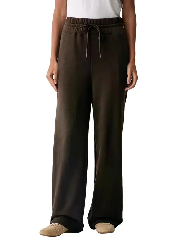 TWINSET Logo Print Wide Leg Track Pants - Brown